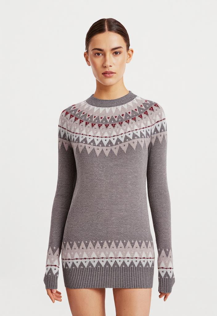 L'emi Cashmere Wool Fair Isle Holiday Crewneck Sweater